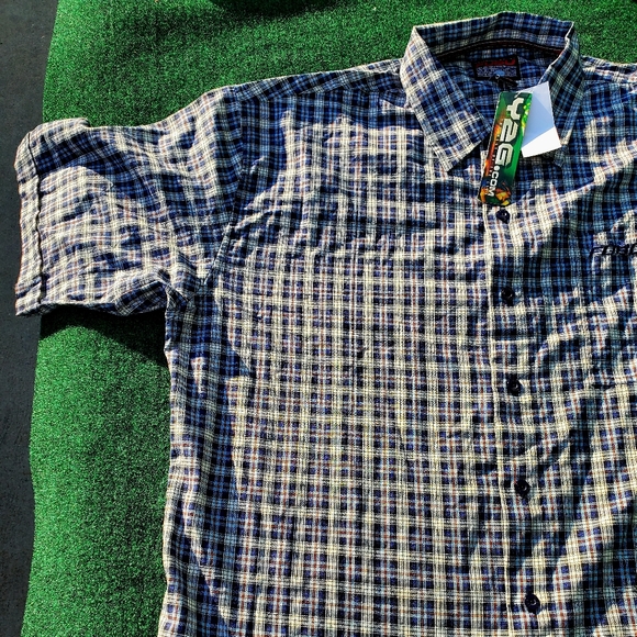 FUBU | Shirts | Mens Xxl Vintage Fubu Short Sleeve Button Down Shirt Blue Plaid New Wtags | Poshmark